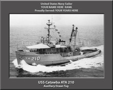 USS Catawba ATA 210 Personalized Ship Canvas Print - Great Naval Images LLC