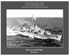 USS Furse DD 882 Personalized Ship Canvas Print