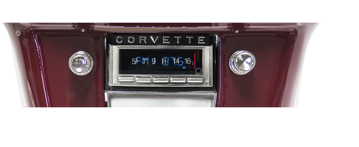 Custom AutoSound 1958-62 Corvette USA-740 In Dash AM/FM - Vintage Car Radio