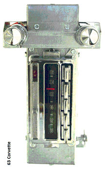 Repro 1963-64 Chevrolet Corvette AM/FM/Stereo Radio with bluetooth