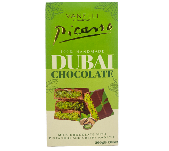 Picasso Dubai Chocolate Bar Pistachio 200g (7.05oz) - SAVORsnackshop.com