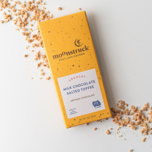 Moonstruck Crunchy Milk Chocolate Salted Toffee Bar 3oz ...