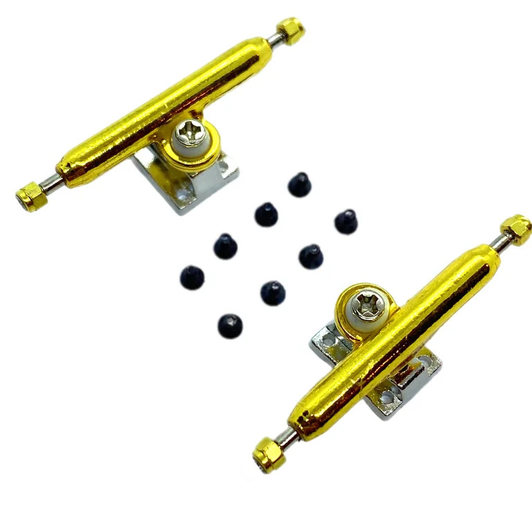 Metal fingerboard trucks with fully tuneable features and rubber bushings