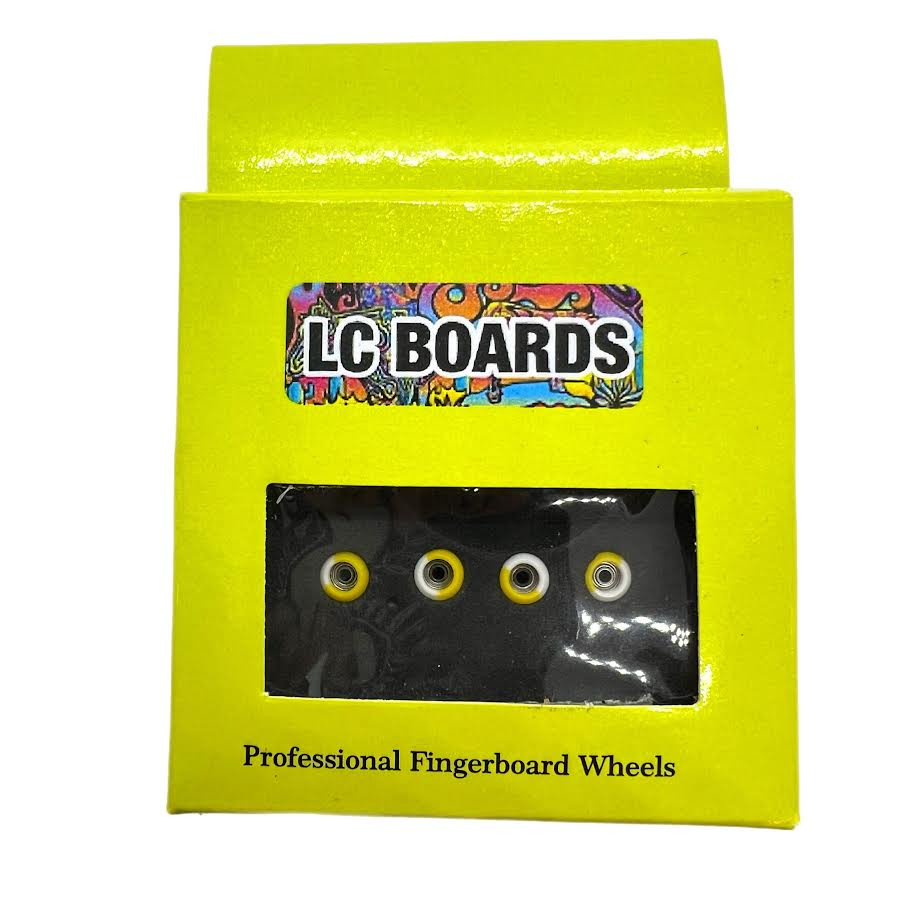 LC BOARDS URETHANE MINI WHEELS YELLOW/WHITE SWIRL