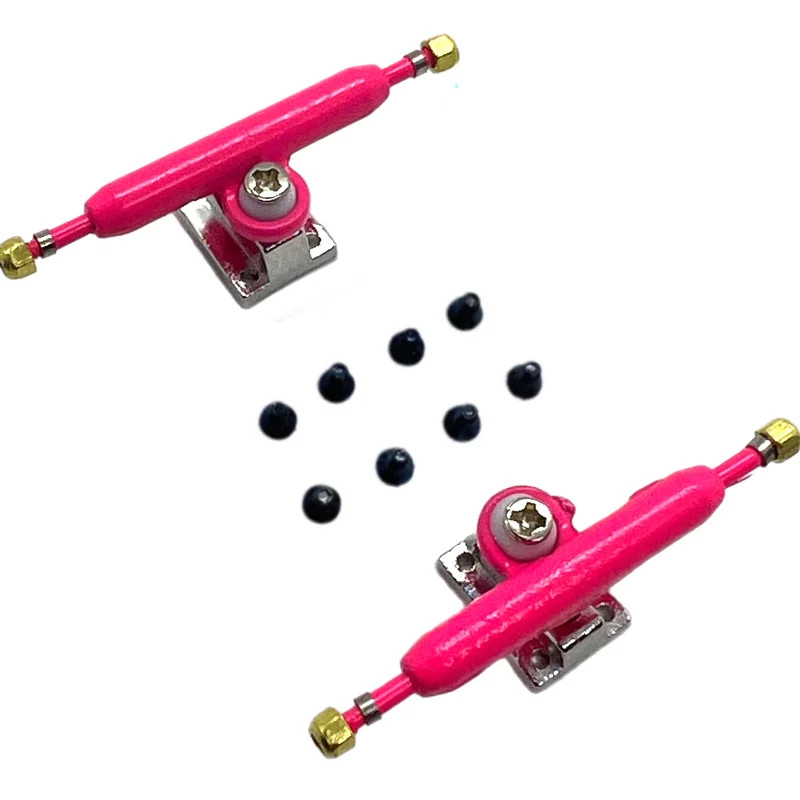 Metal fingerboard trucks with fully tuneable features and rubber bushings