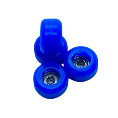 LC BOARDS FINGERBOARD WHEELS BLUE WITH BEARINGS CNC LATHED