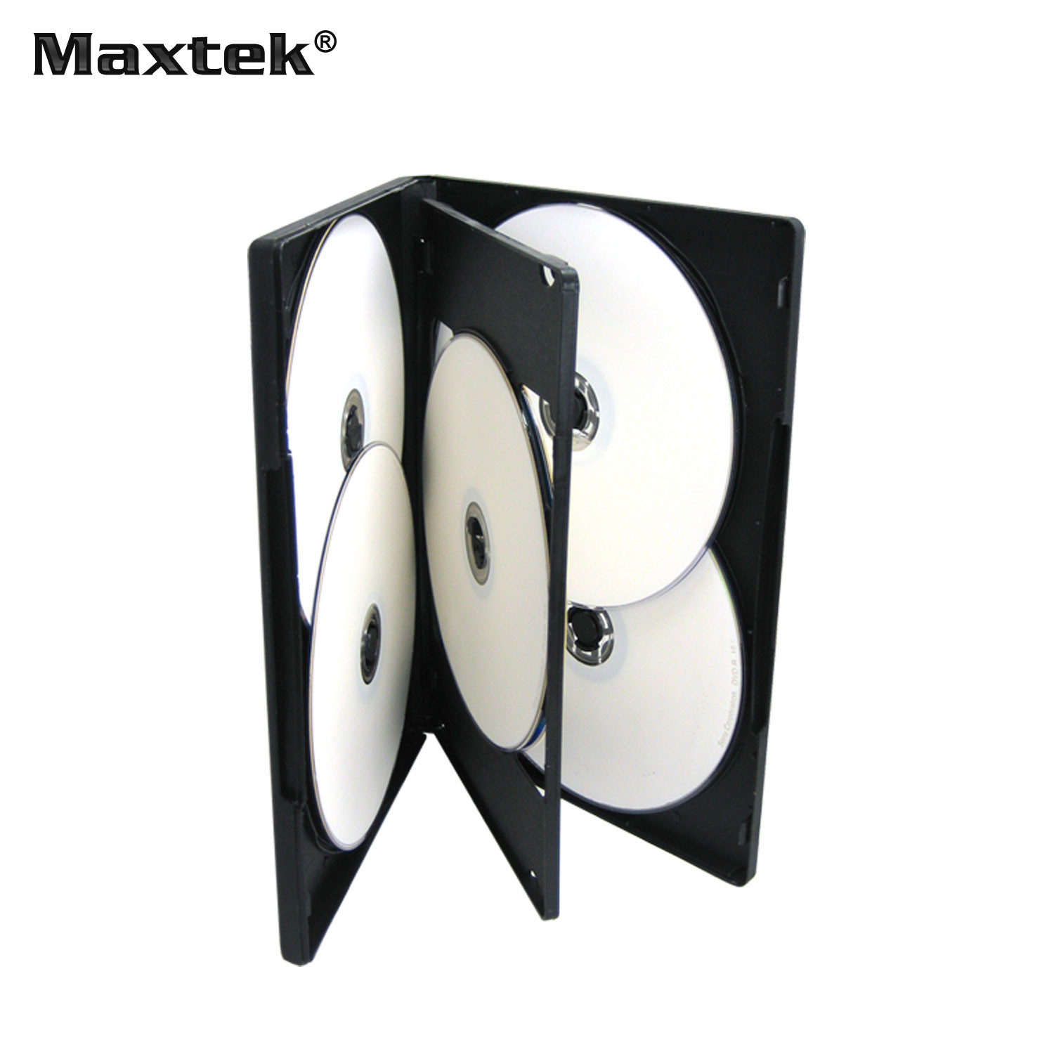 Maxtek Black Six (6) Disc DVD Cases with Double Sided Flip Tray and ...
