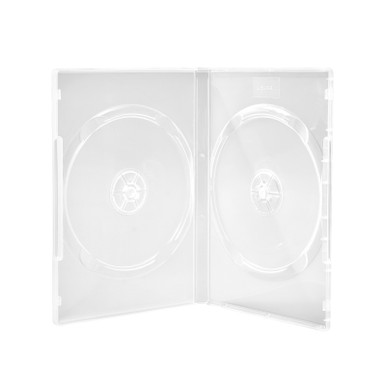 Maxtek 14mm Cear Transparent Standard Double Disc Capacity DVD Case and ...