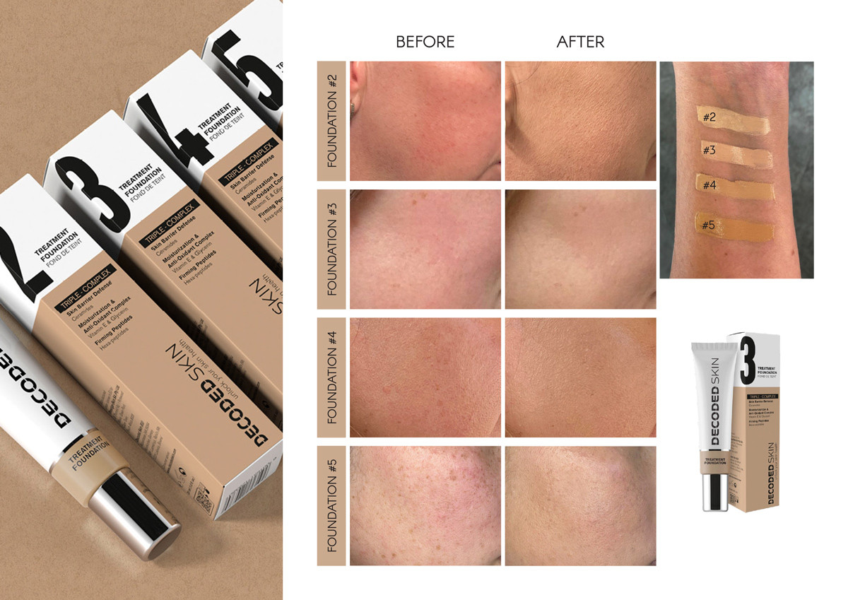 Decoded skin TREATMENT FOUNDATION #4 (Light to Medium Skin Tones ...