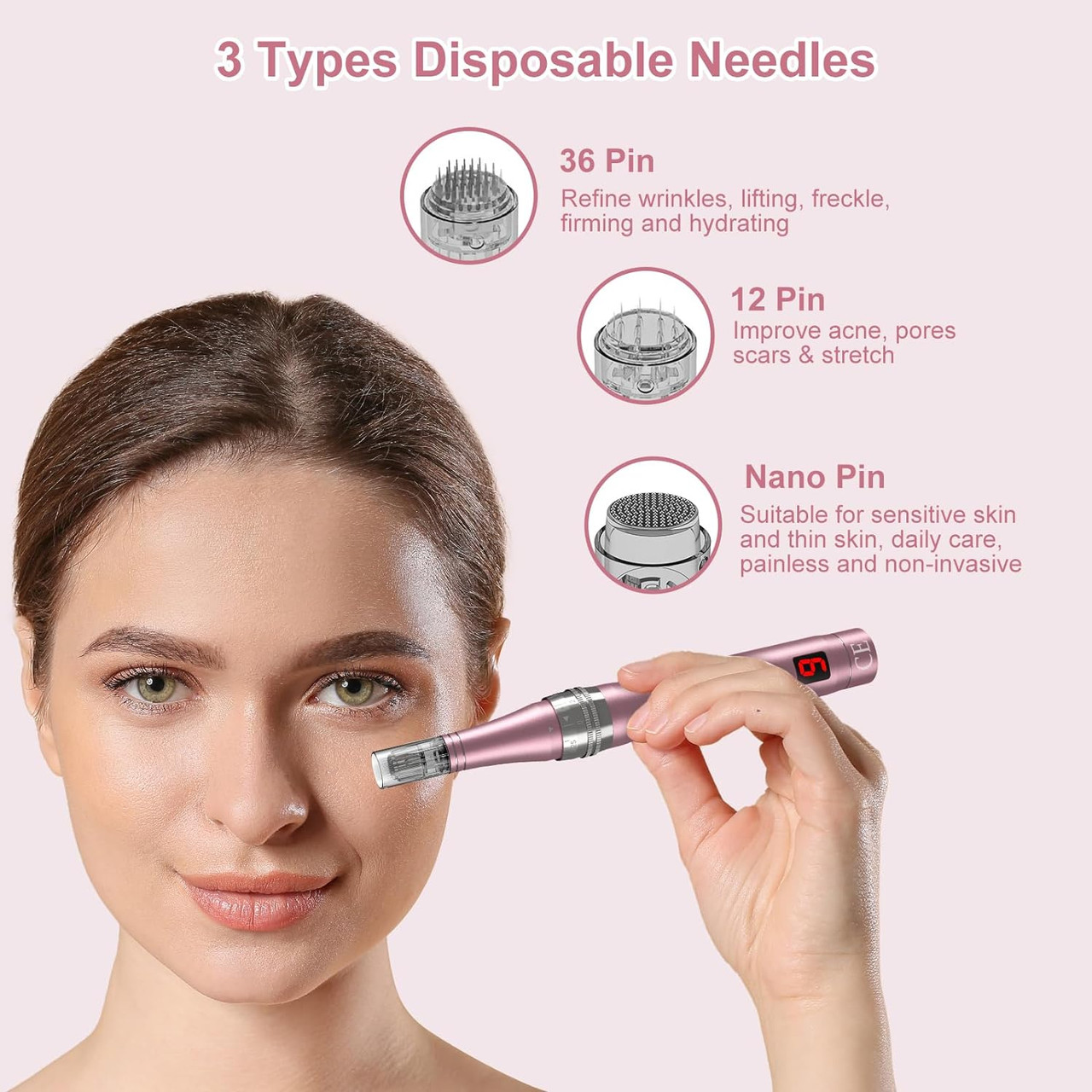 Nano Needle wireless LED Electric Derma pen Promotes Osmosis, Collagen ...