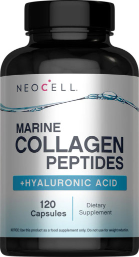 Marine Collagen Peptides + Hyaluronic Acid, 120 Fish Gelatin Capsules ...