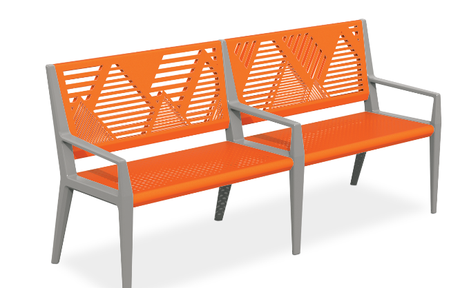 Tandem 6' Contour Bench w/Center Armrest, Mountain Range