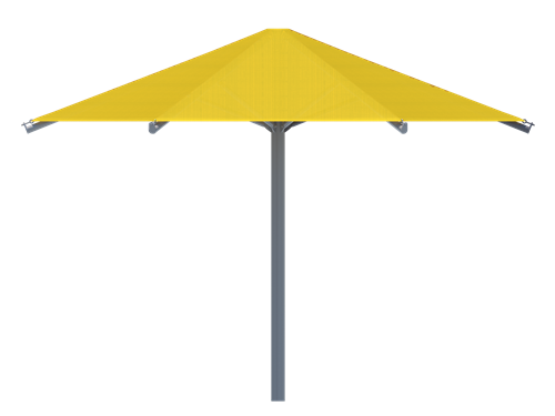 Single Post Hexagon Commercial Shade Structure