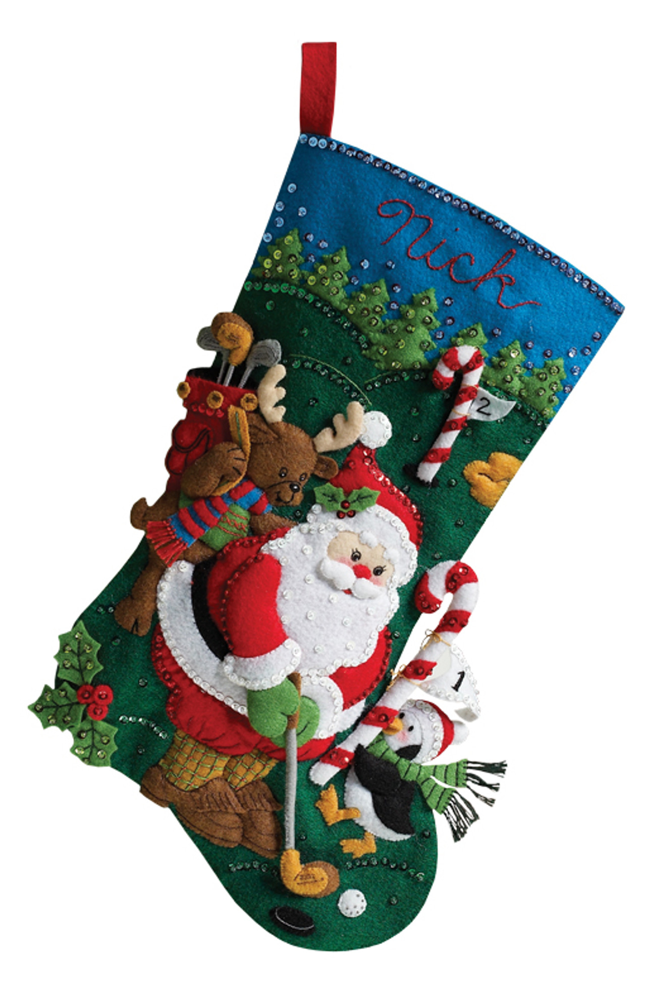 Golfing Santa Bucilla Christmas Stocking Kit Golfing Santa Bucilla Christmas Stocking Kit