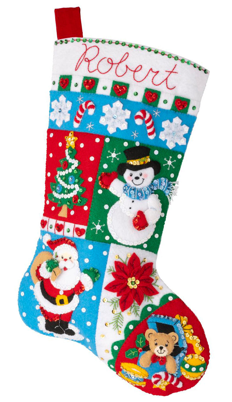 Holiday Patchwork Felt stocking kit from Bucilla available at ...