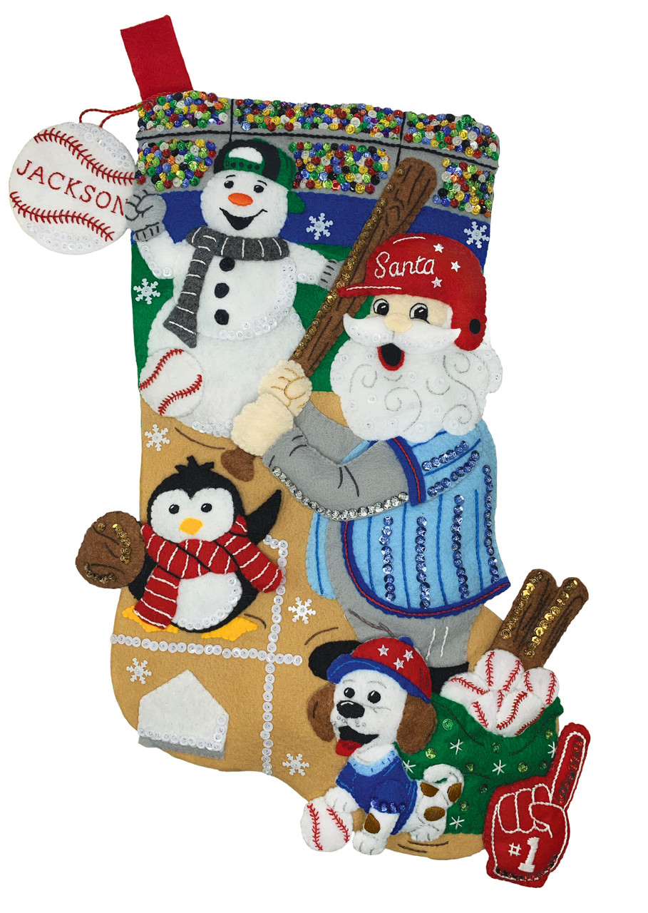 Home Run Santa Felt Christmas Stocking Kit by MerryStockings