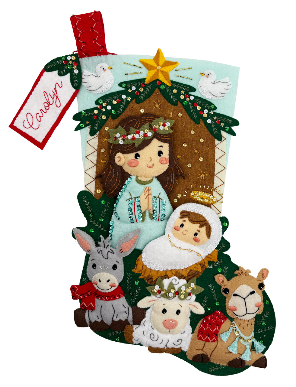 Beautiful Savior Felt Christmas Stocking Kit by MerryStockings