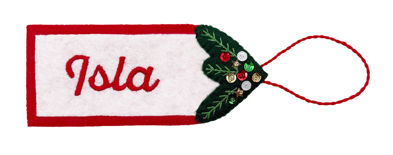 MerryStockings Personalized Name Tag Kit | Greenery – Satin or Outline ...