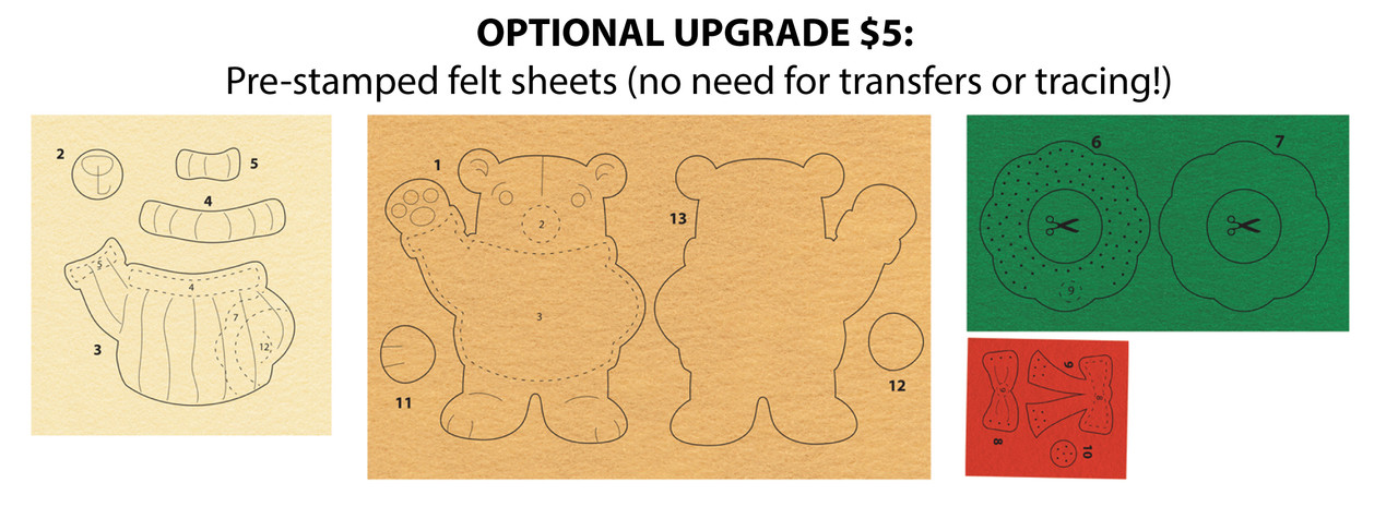 MerryPatterns by MerryStockings | Hello Bear Felt Ornament Pattern ...