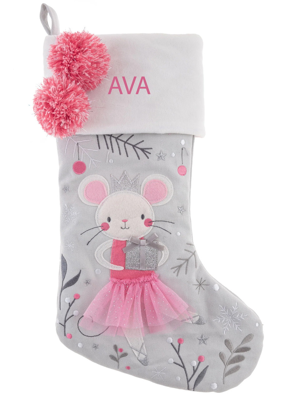 Winter Ballerina Mouse Personalized Christmas Stocking | MerryStockings