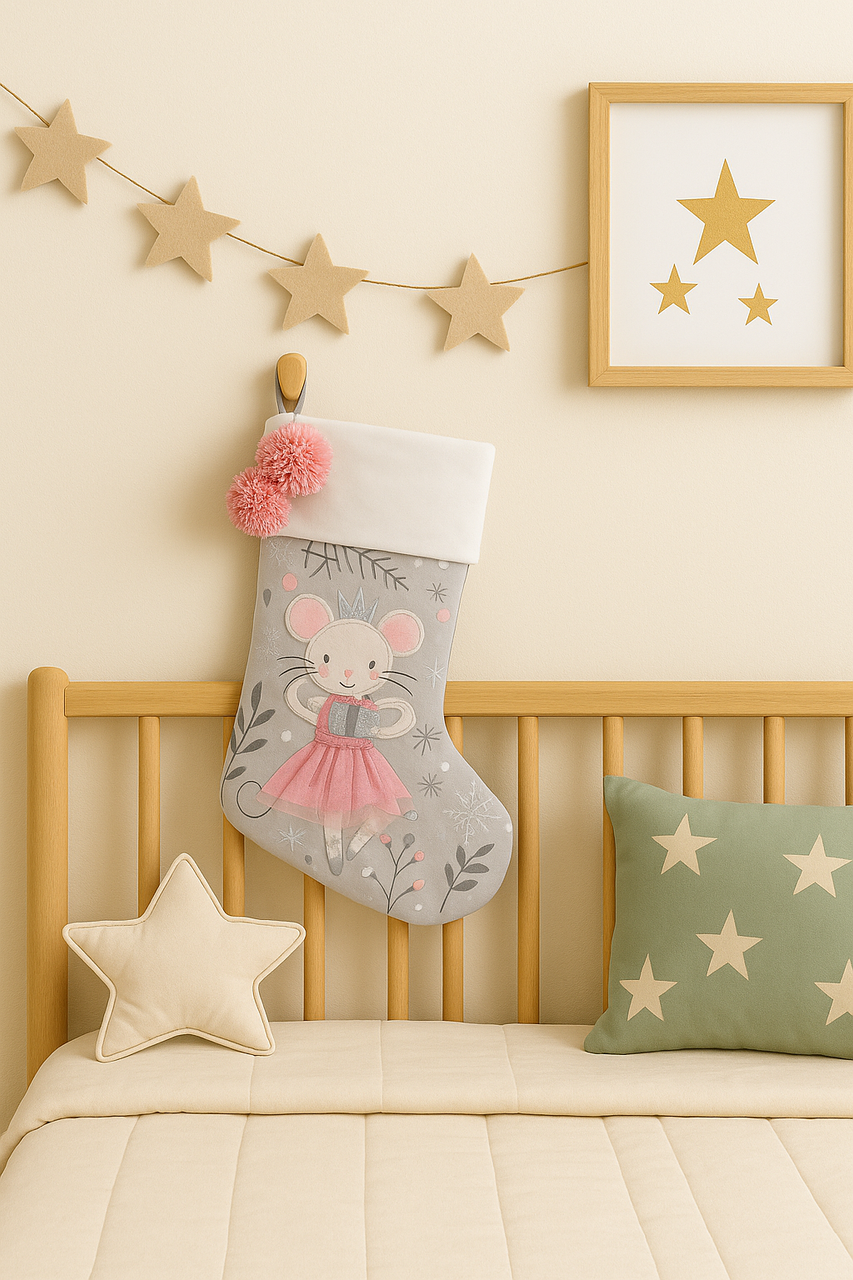 Winter Ballerina Mouse Personalized Christmas Stocking | MerryStockings