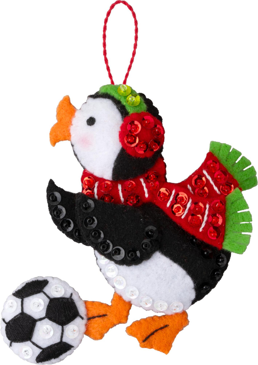 Soccer Snow Day Bucilla Felt Ornament kit from Bucilla, set of 4 ...
