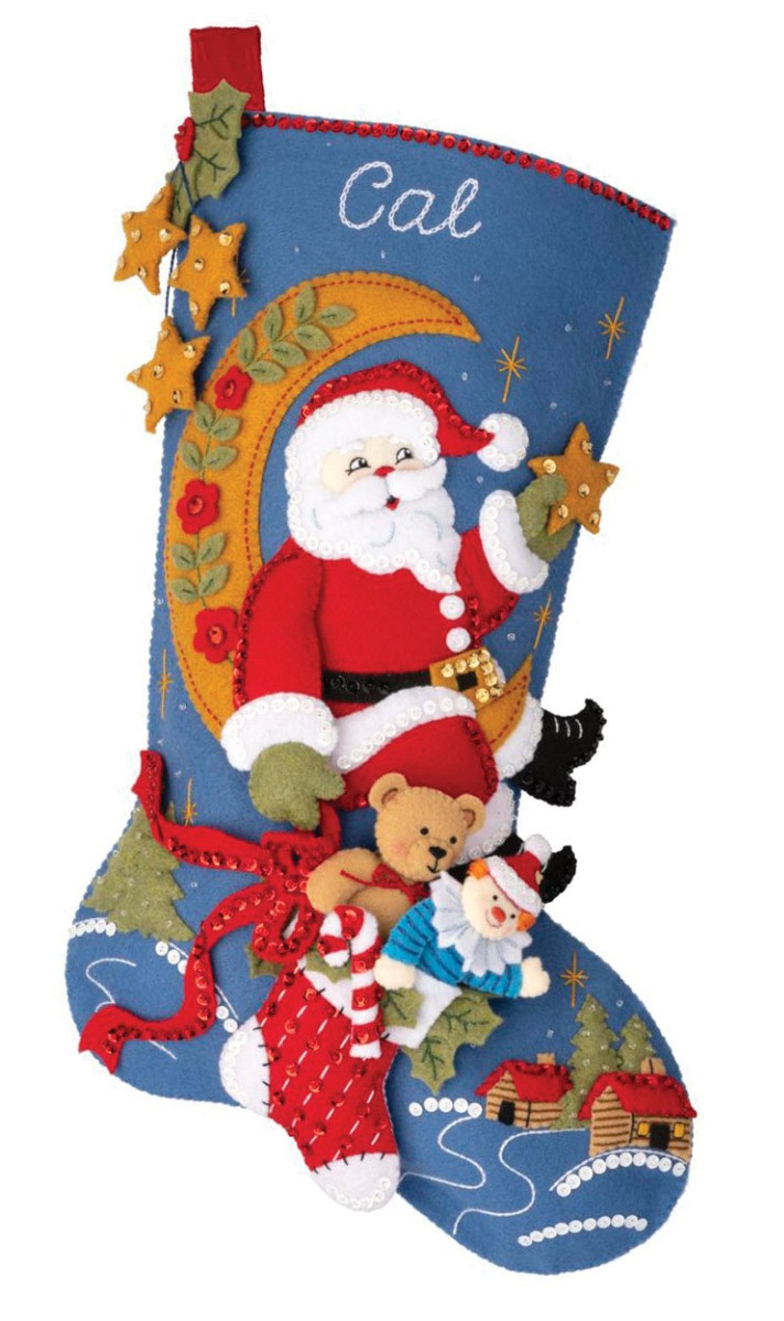 Moonlight Santa Bucilla Felt Stocking Kit