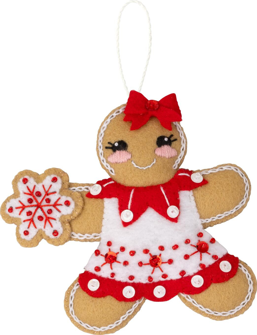 Dressed up Gingerbread Felt Ornament kit from Bucilla, set of 6