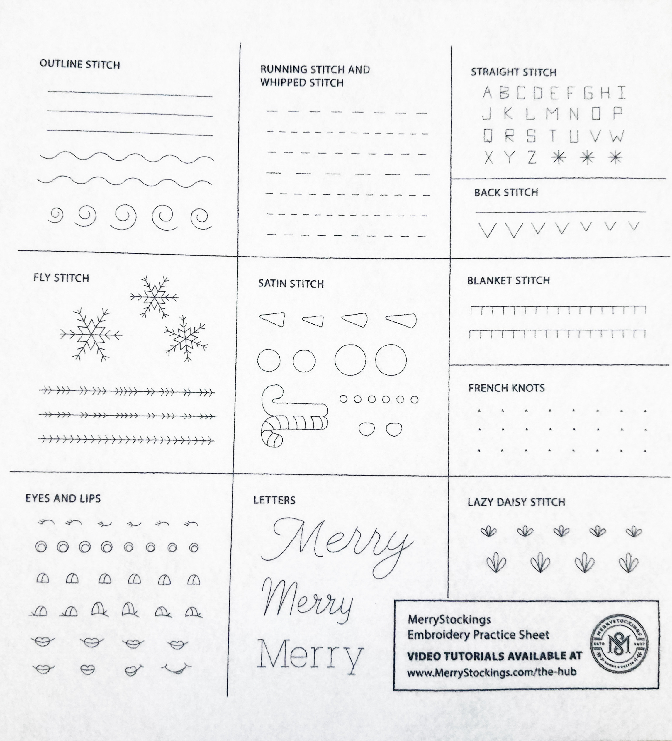 Felt Stitching Kit Practice Sheet | MerryStockings