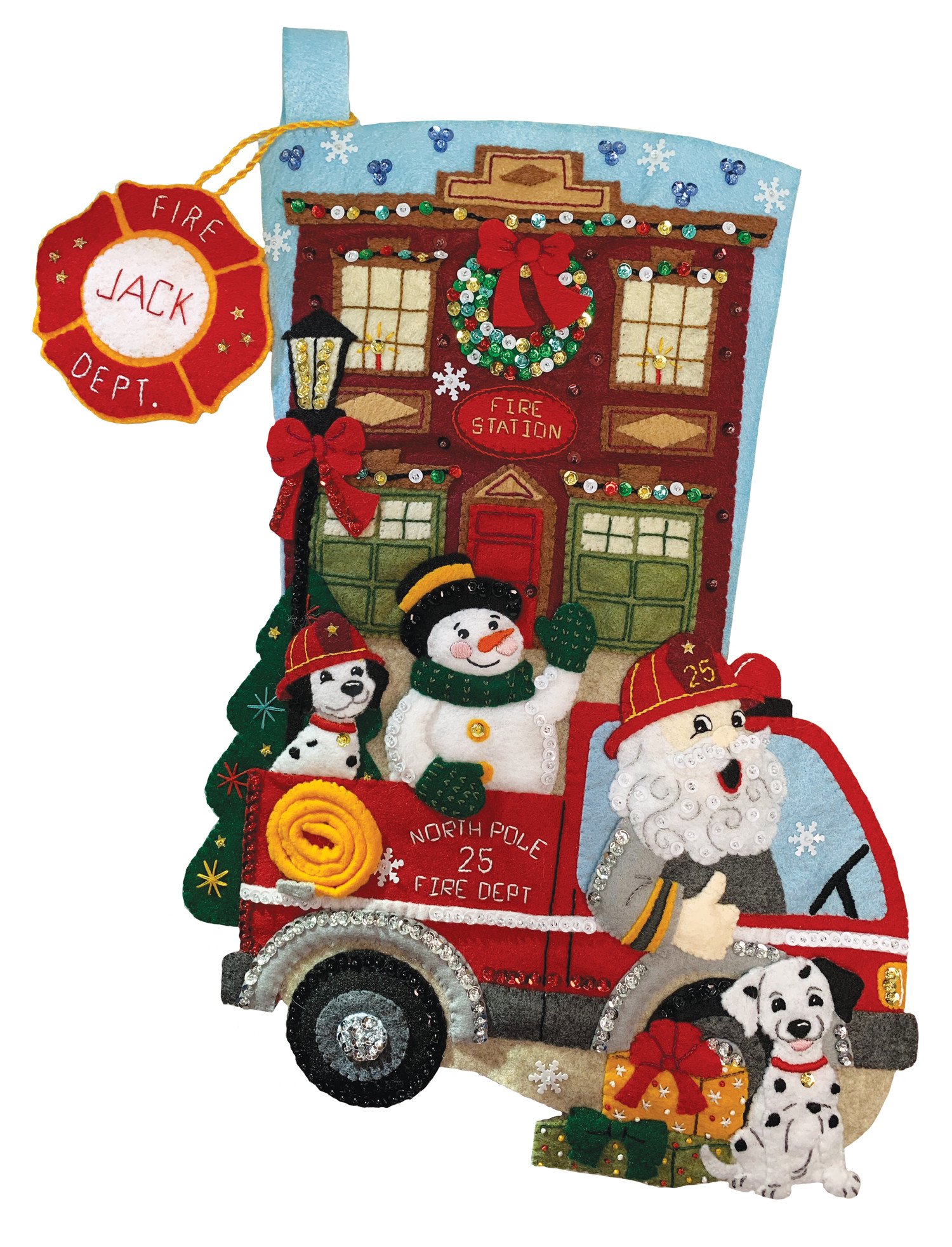 Station 25 Felt Christmas Stocking Kit by MerryStockings Fireman