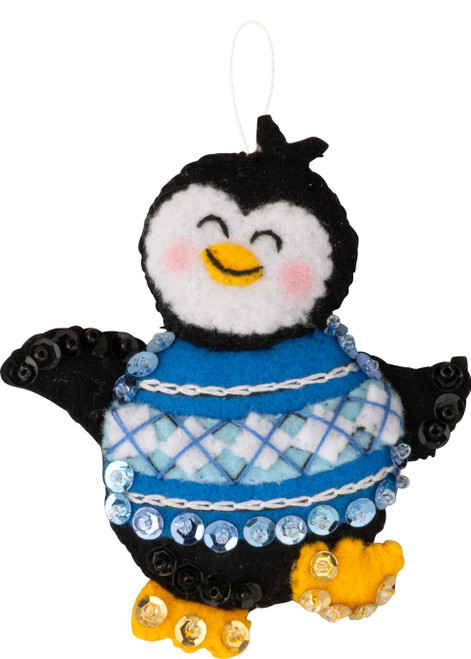 Winter Land Penguins Felt Ornament kit from Bucilla, set of 6