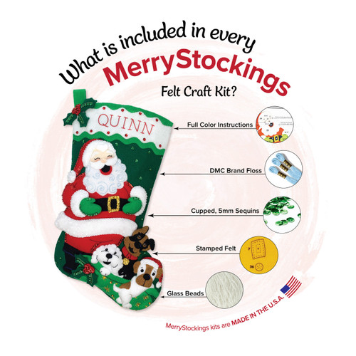 North Pole United Felt Christmas Stocking Kit by MerryStockings