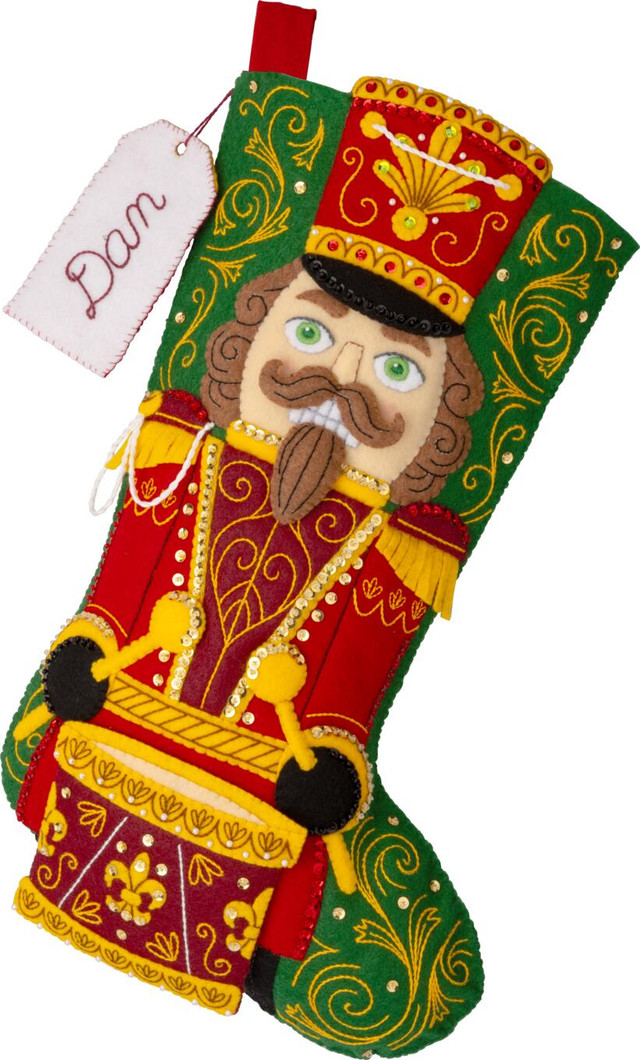Nutcracker Noel Felt stocking kit from Bucilla available at MerryStockings