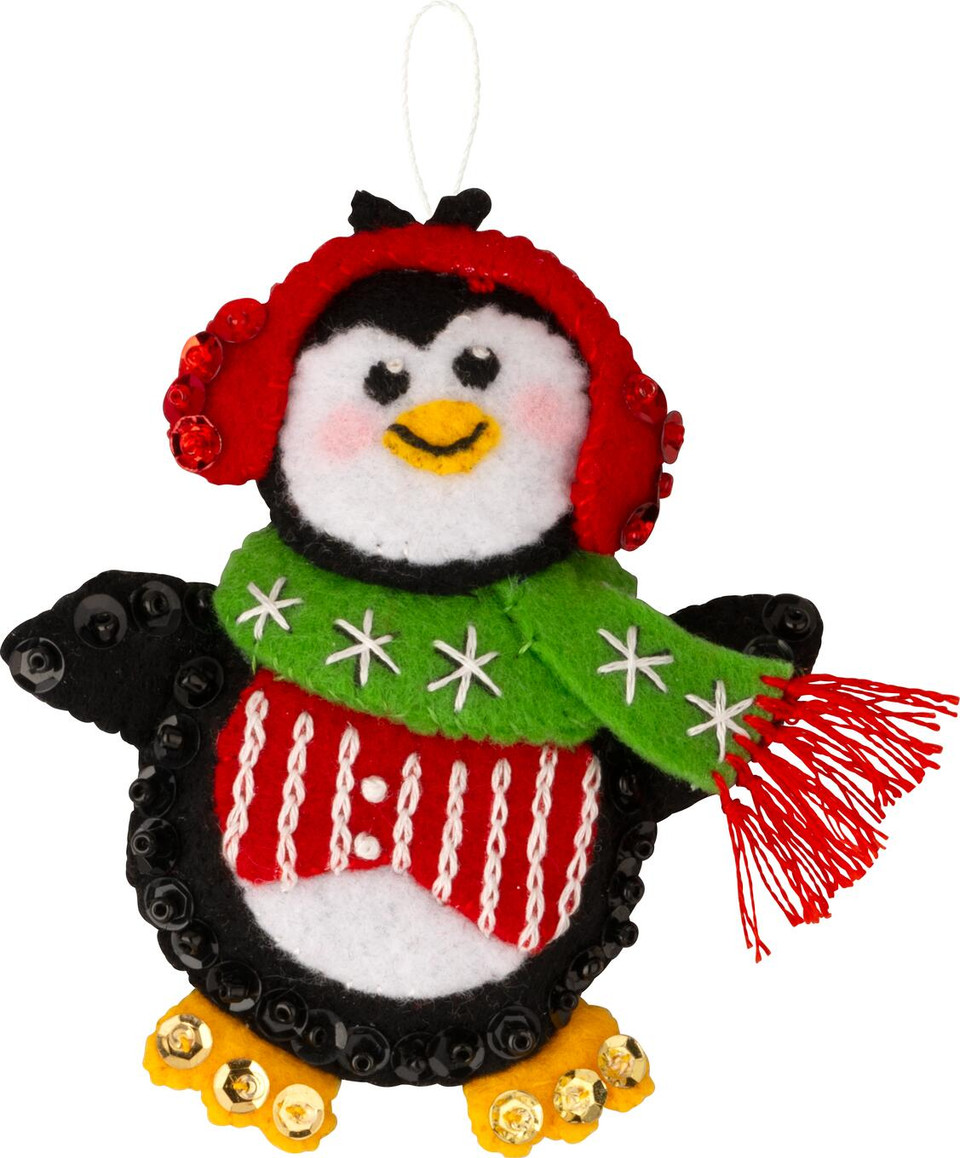 Winter Land Penguins Felt Ornament kit from Bucilla, set of 6