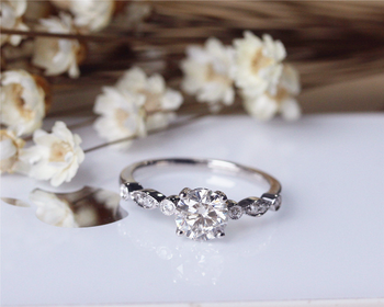 1ct Princess Cut Brilliant Moissanite Ring Solid 14K gold Wedding Ring ...