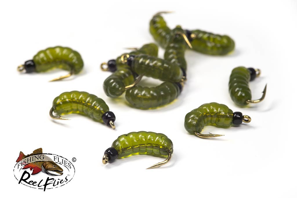 New ReelFlies - Rubber Grub flies, realistic soft rubber Grub or Maggot fly for fly fishing, or ...