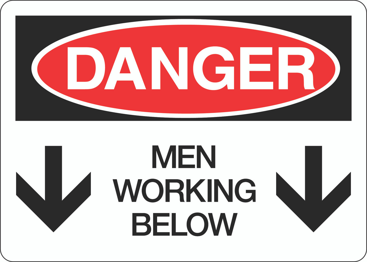 Danger Sign -Men Working Below - 5S Supplies LLC