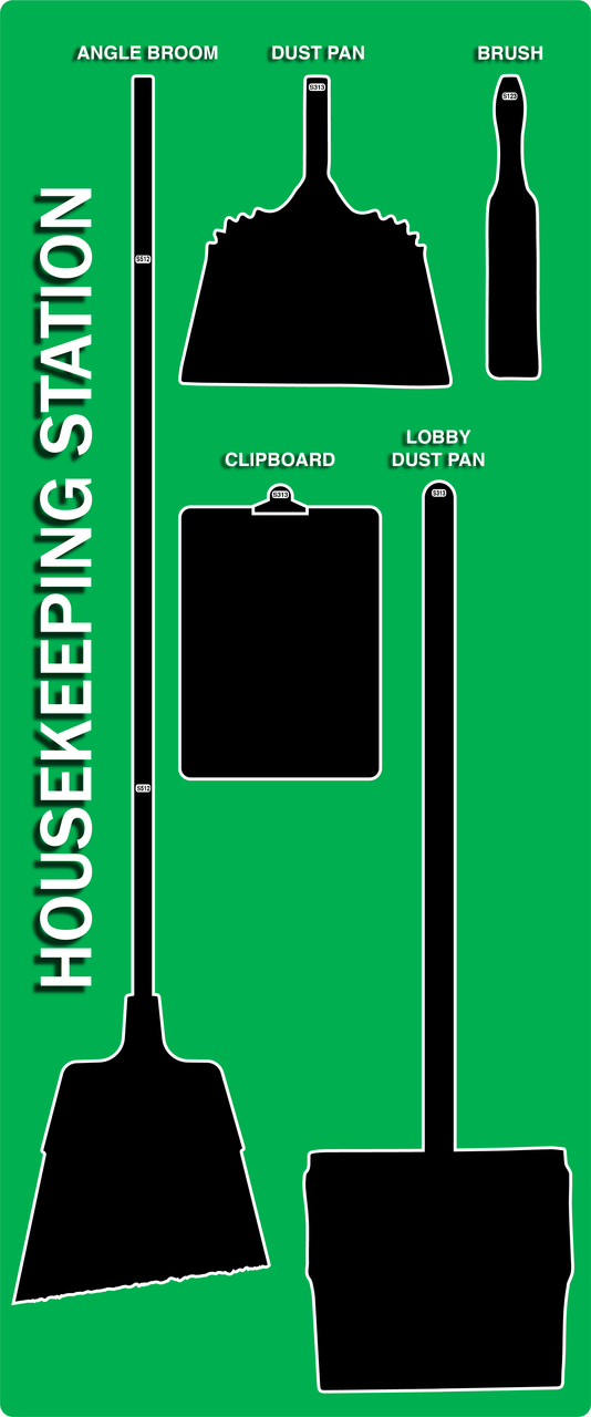 5S Housekeeping Shadow Board Cleaning Station - Free Shipping