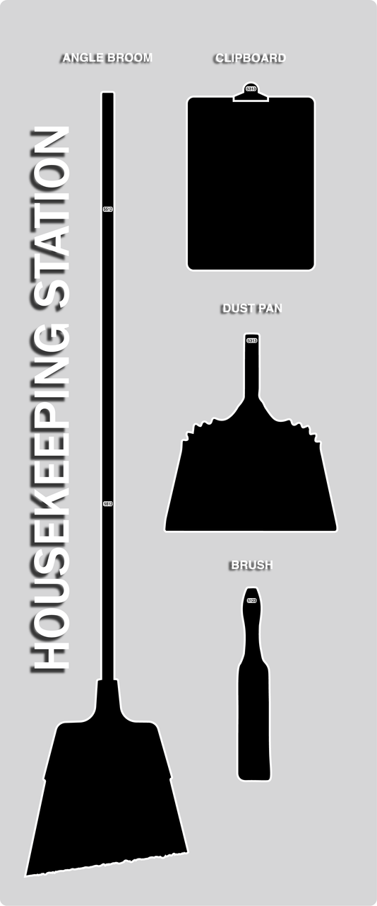 5S Housekeeping Shadow Board Cleaning Station - Free Shipping