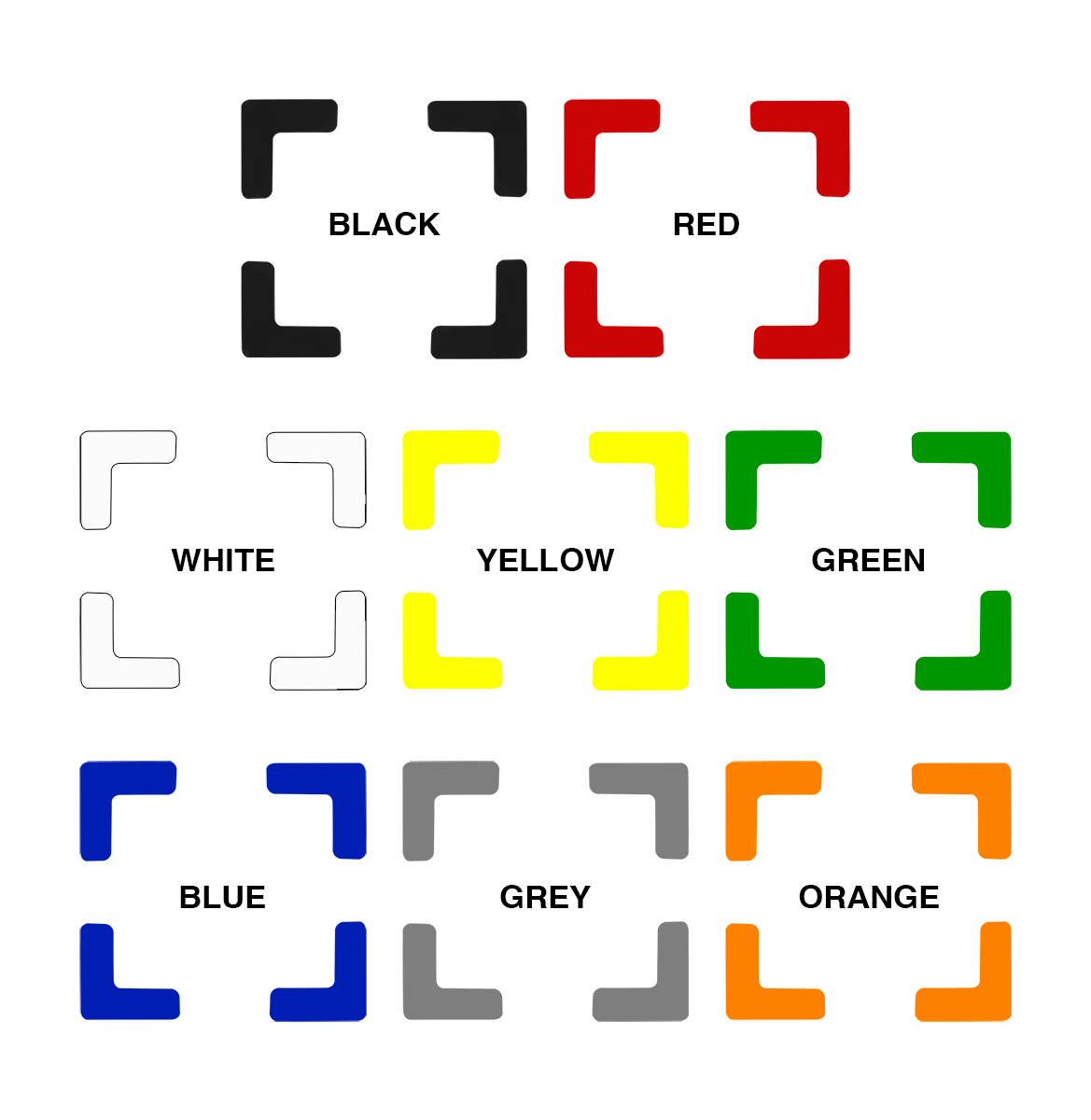 VinylStripe™ 5S Mini Corner Markers (50 Pack)