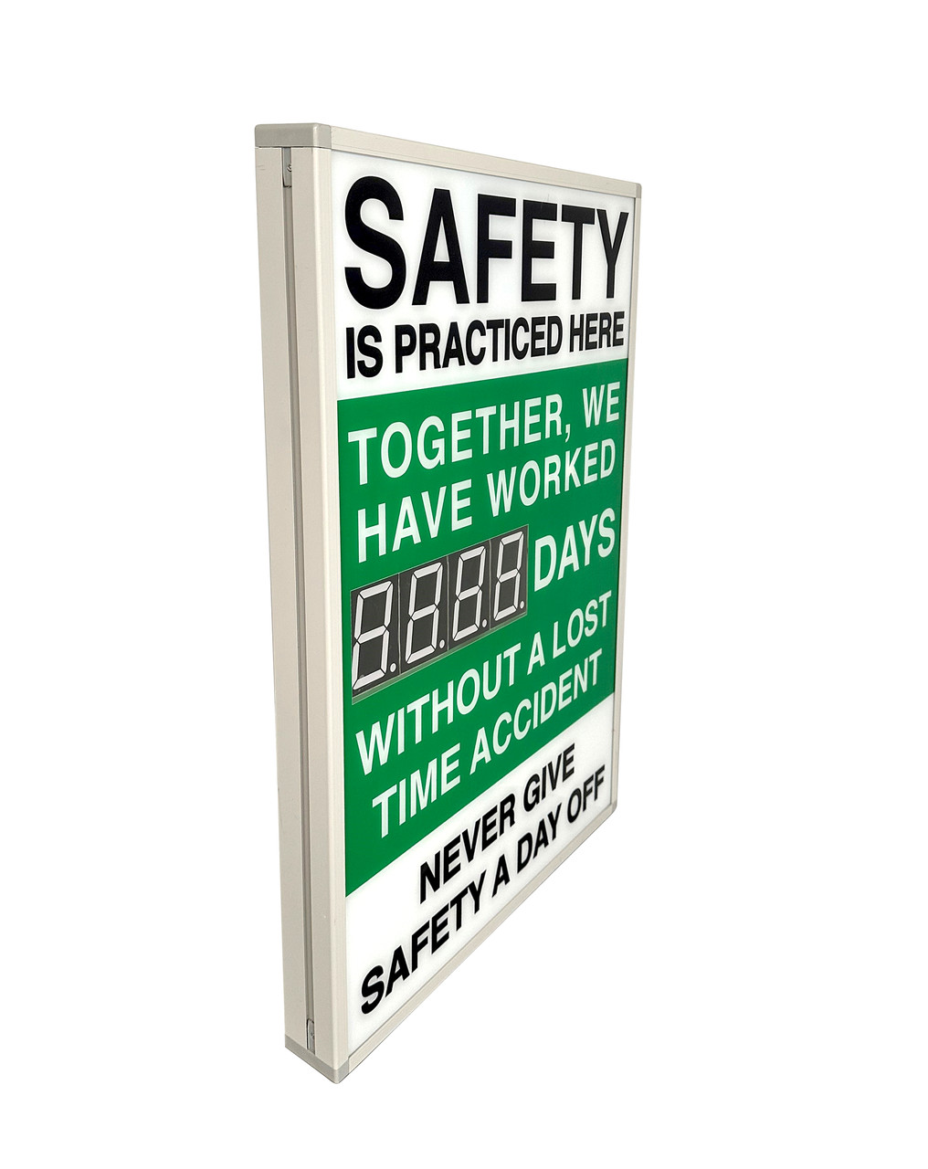 Digital LED Safety Scoreboard Signs with Frame - Work Safely - 5S ...