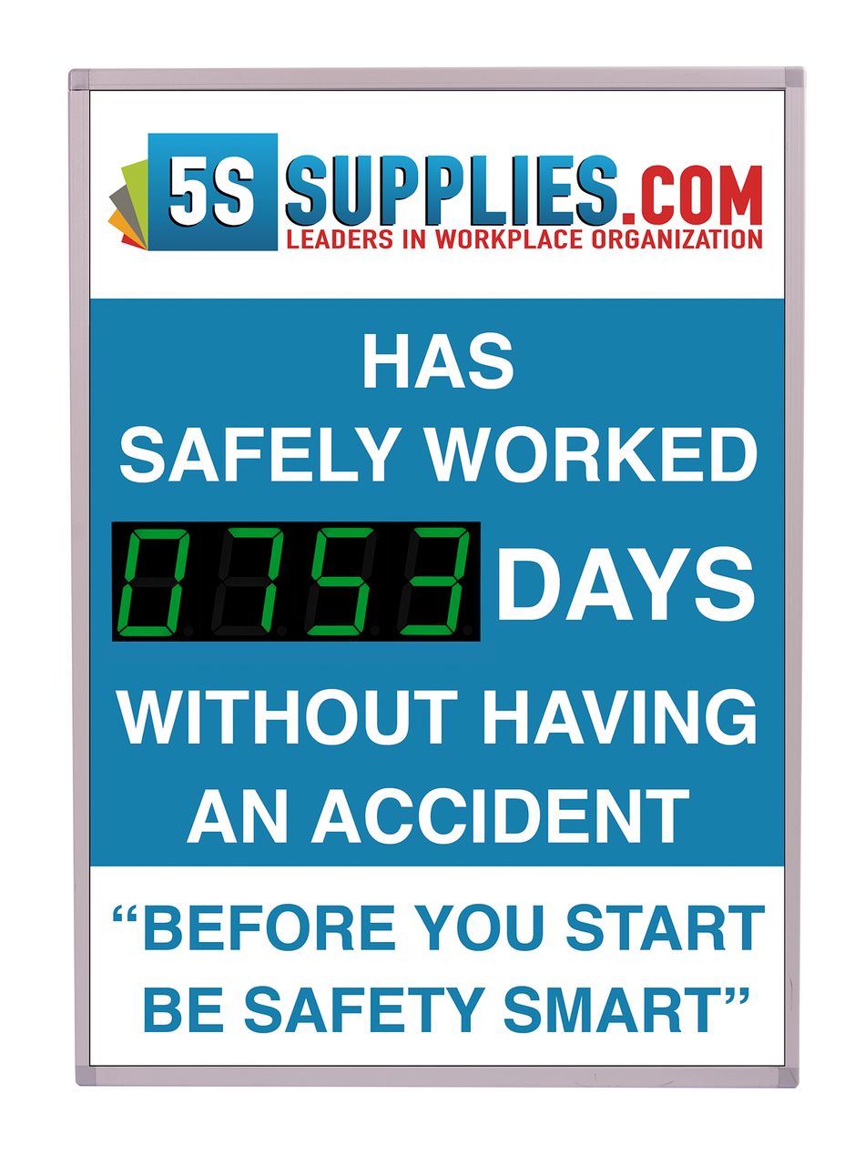 Custom Printed -Digital LED Safety Scoreboard Signs with Frame - 5S ...