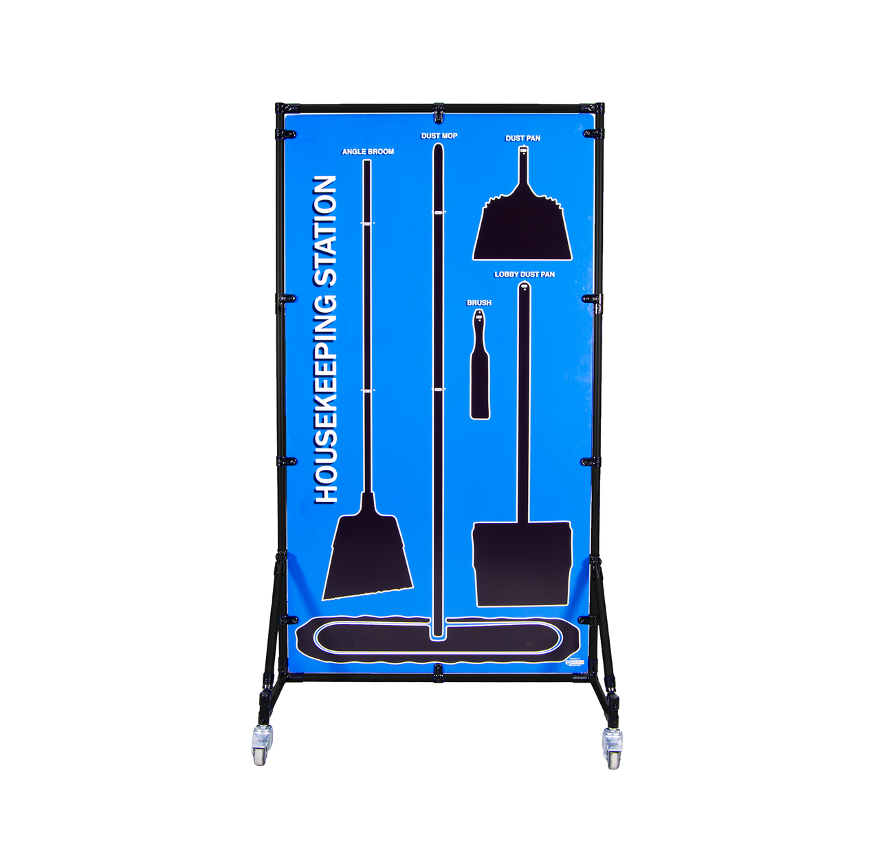 Stand For Cleaning Stations 38" x 70" with Locking Castors - Black - 5S ...