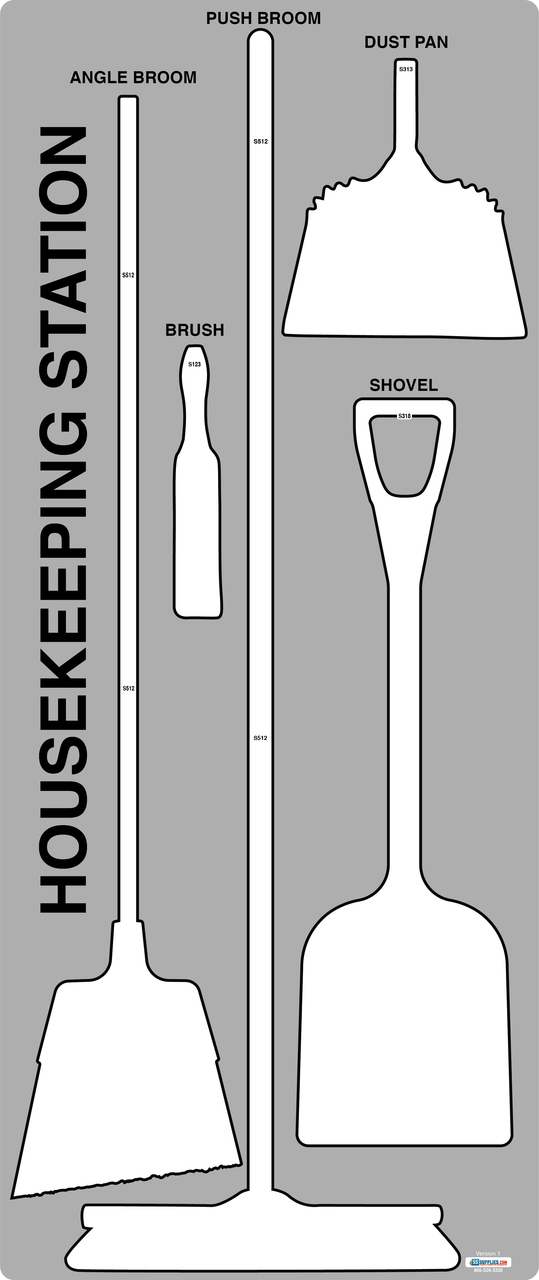 5S Shadow Board Housekeeping Cleaning Station - Free Shipping