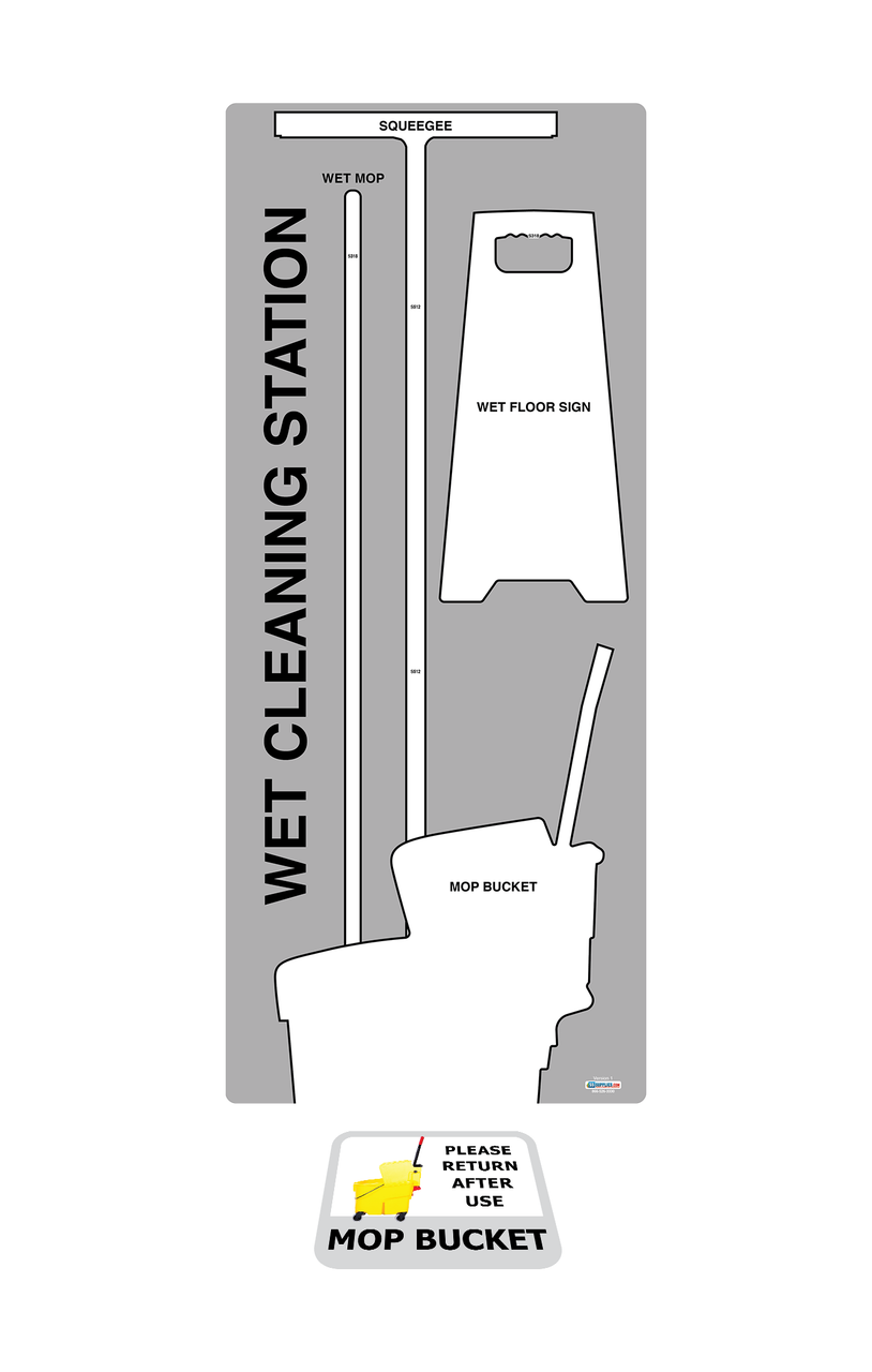 5S Shadow Board Housekeeping Cleaning Station - Free Shipping