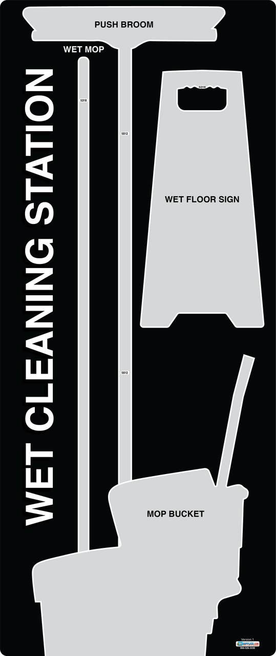 5S Shadow Board Housekeeping Cleaning Station - Free Shipping