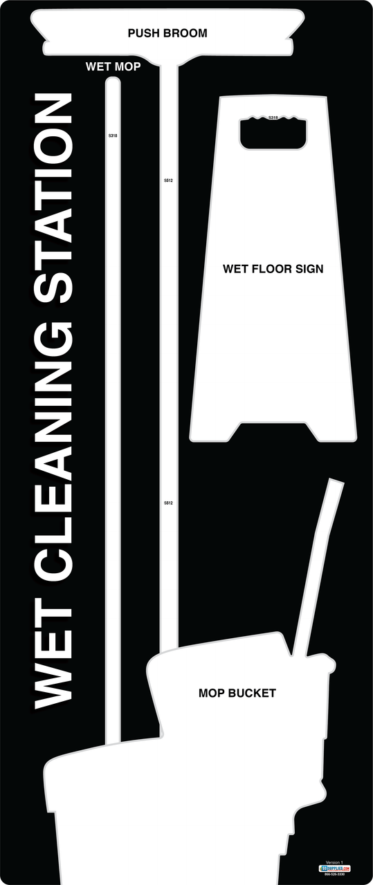 5S Shadow Board Housekeeping Cleaning Station - Free Shipping