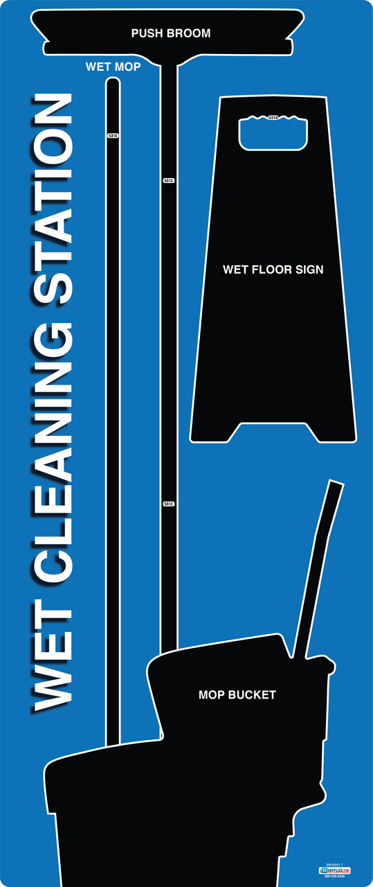 5S Shadow Board Housekeeping Cleaning Station - Free Shipping