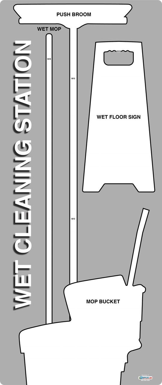 5S Shadow Board Housekeeping Cleaning Station - Free Shipping