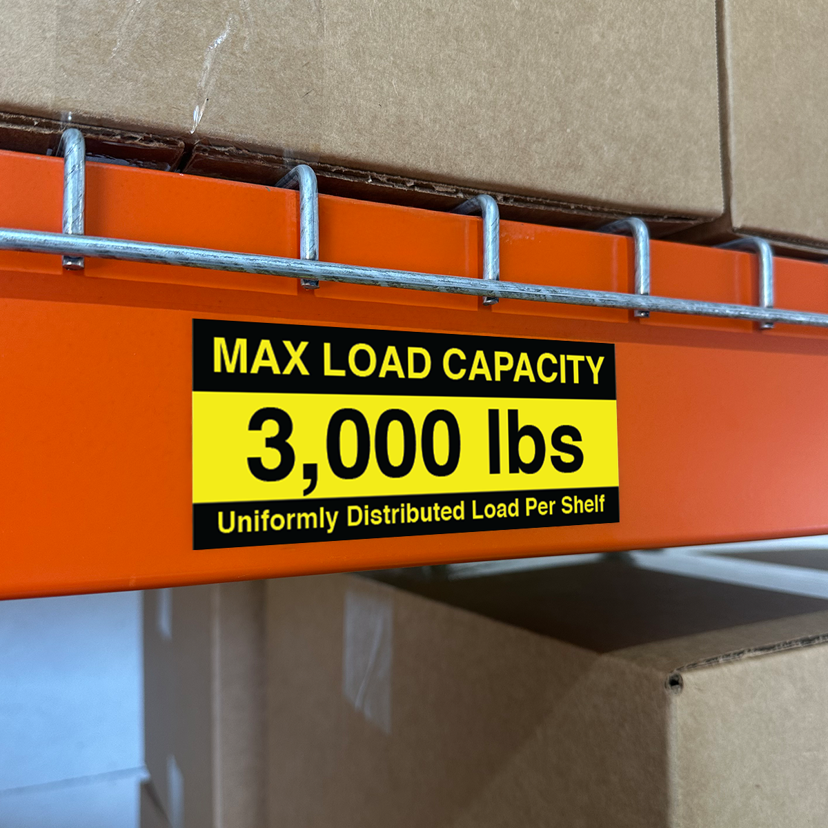 Max Load Shelf Labels Yellow (Custom Printed ) 25 PK - 5S Supplies LLC